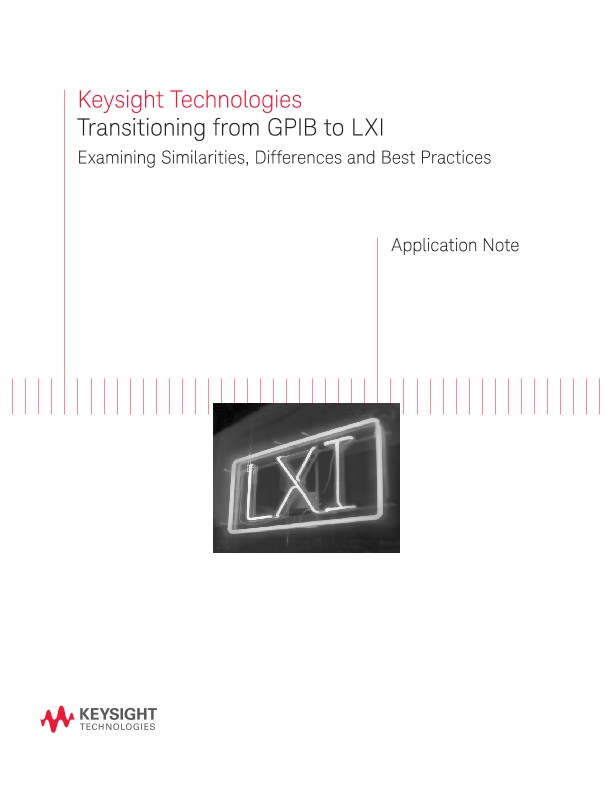 Transitioning from GPIB to LXI Instruments PDF Asset Page | Keysight